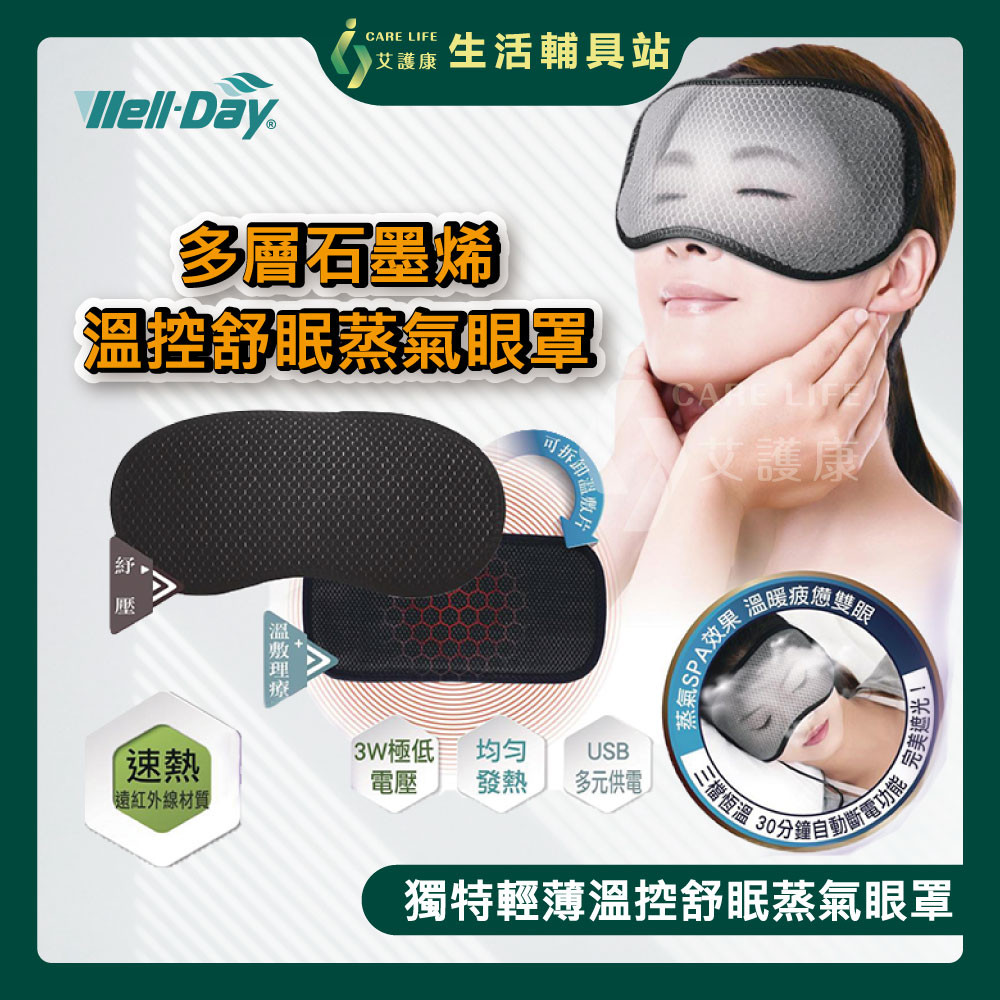 【晶晏Well Day】WD-GH328奈米碳眼罩 WD-GH328 奈米碳眼罩遠 紅外線材質 遠紅外線熱敷眼罩 石墨烯眼罩 紅外線眼罩 晶晏 ...